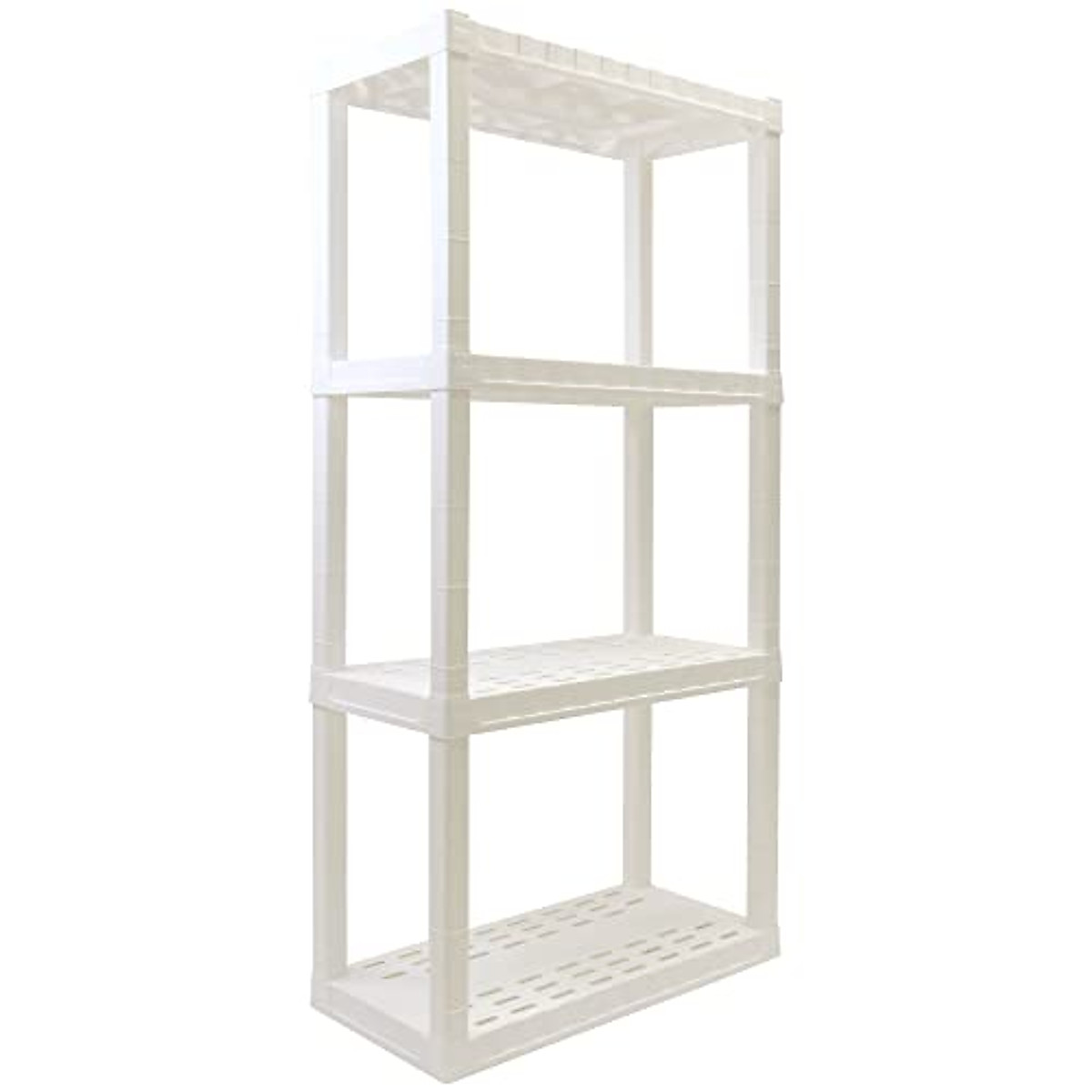 Oskar 4-Tier Storage Shelf, Heavy Duty Shelving Unit, 400 lbs(14 x 30 x 57 inches), Multipurpose Organizer for Garage, Laundry Room, Utility Shed, Workshop, Made in North America, White