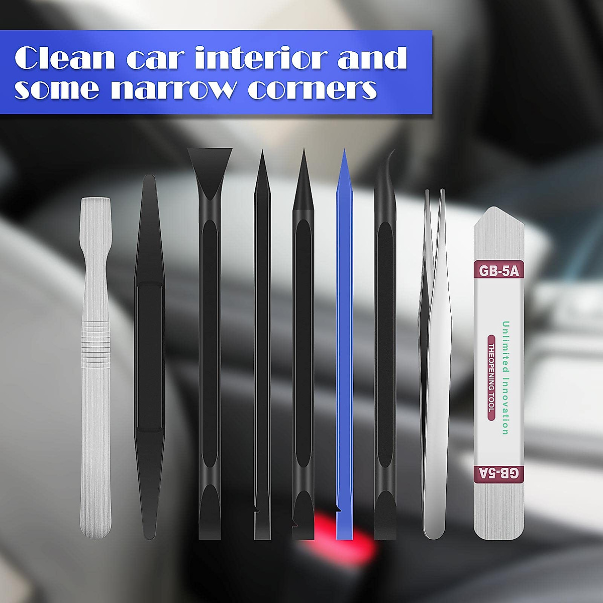 9 Pieces Carbon Fiber Plastic Scraper Lottery Ticket Tool Multi Purpose Scraper Non Scratch Cleaning Tool Small and Narrow Plastic Scraper Label for Removing Stickers, Labels, Oil Stains, Food, Dirt