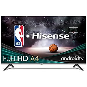 Hisense A4 Series 32-Inch FHD 1080p Smart Android TV with DTS Virtual X, Game & Sports Modes, Chromecast Built-in, Alexa Compatibility (32A4FH, 2022 New Model)