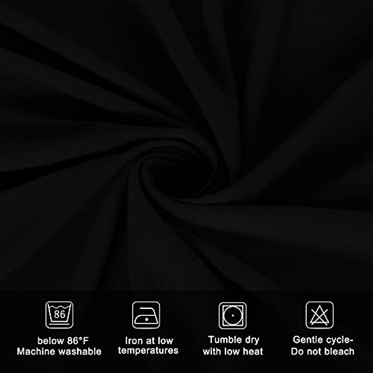 BIFENBI 6FT Black Fitted Tablecloths for Rectangle Tables, 2 Pcs - Stretch Spandex Table Cover Protector for Banquet, Massage Bed, Wedding, Birthday, 72 Length x 30 Width x 30 Height Inches