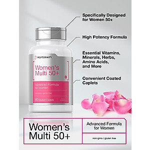 Horbäach Women's Multivitamin 50 Plus | 60 Coated Caplets | Advanced Vitamin Formula | Non-GMO & Gluten Free Supplement