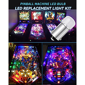 Keiurot 755 Bulb Ge44 47 Bulb 756 1893 1895 1847 BA9S Led Bulb DC AC 6.3V 6V for Pinball Led Bulbs Pinball Machine Light Bulb Lamp White Pack of 10