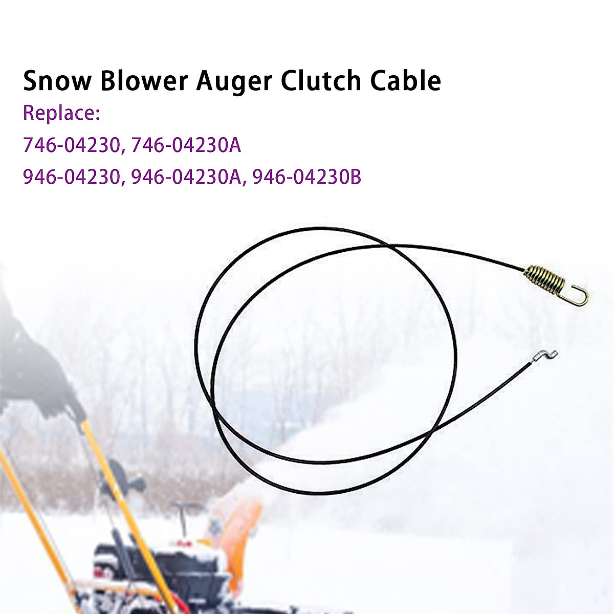 Rinlius Auger Cable 946-04230B for Cub Cadet, Yard Machine, Troy-Bilt, MTD, Columbia, White Outdoor Snow Blower Replaces 946-04320A, 946-04230, 746-04320A, 746-04230