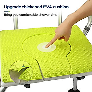 Shower Chair with Arms and Back, Boiarc Shower Benches for Inside Shower, Raised Toilet Seat with Handles, Shower Chairs for Seniors for Shower Stall, Bedside Commode for Elderly Disabled Pregnant
