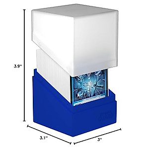 Ultimate Guard Boulder Synergy 100+, Deck Case for 100 Double-Sleeved TCG Cards, White/Blue, Secure & Durable Storage for Trading Card Games