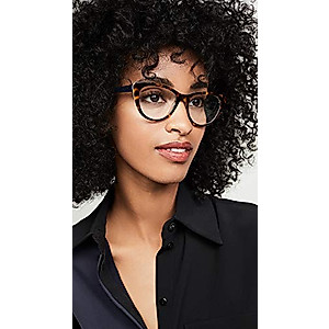 Prada Millennials PR 05XV 5121O1 Havana Blue Chess Plastic Cat-Eye Eyeglasses 53mm