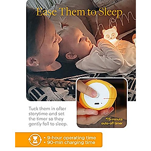 SomeShine Kids Night Light, Rechargeable Glowing Cute Kawaii Lamp Nightlights for Baby Room and Toddler, Portable Animal Lights Auto On Off, Fox Baby Stuff, Children Cute Gifts