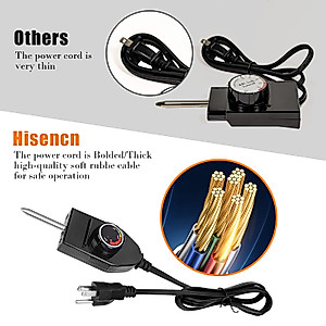 Hisencn Universal Electric Smoker Heating Element for Masterbuilt Smoker with Adjustable Thermostat Cord Controller 1500W, Grill Element Replacement for Turkey Fryers & Most Electric Smokers, 110 Volt