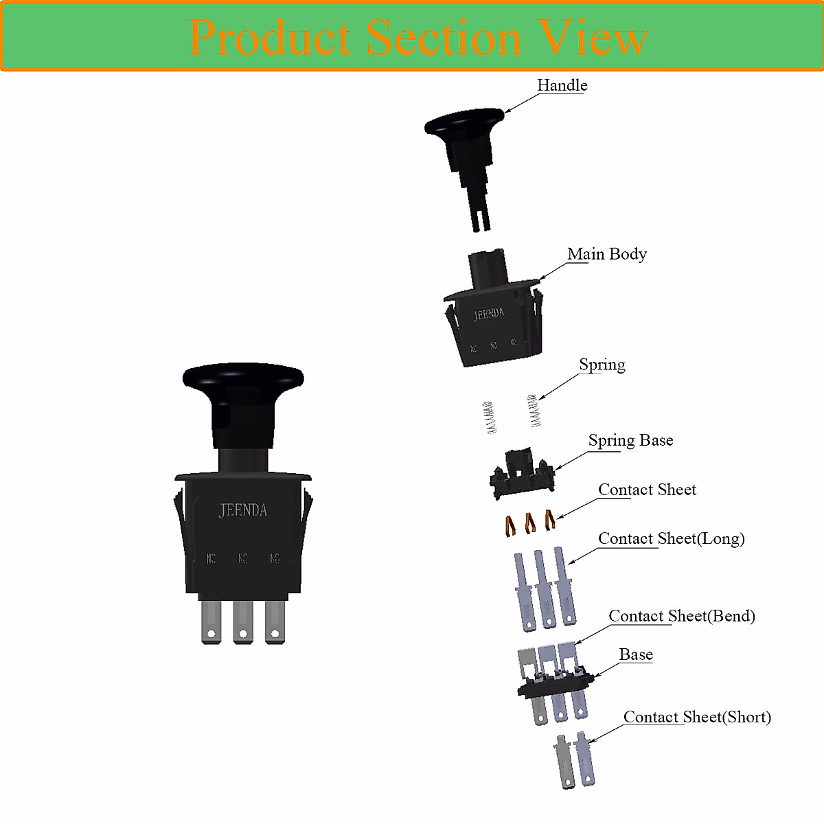 JEENDA PTO Switch for Dixie Chopper 6201-303 Delta 6201-303 6204-303 Bush Hog 50018299 Bunton PL7994