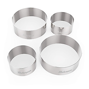 Bakerpan Stainless Steel Round Cookie Cutter Set, Circle Cookie Cutters, Biscuit Cutters (2 Inch & 3 Inch)