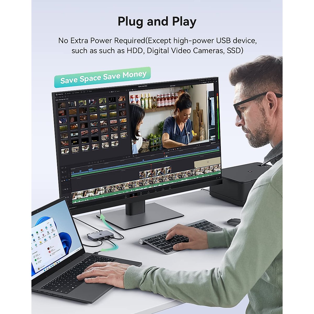 USB Switch 3.0 KVM Switch, ABLEWE Aluminum USB switcher 2 Computers Sharing 4 USB Devices for PC Printer Scanner Mouse Keyboard with 2 Pack USB 3.0 Cable