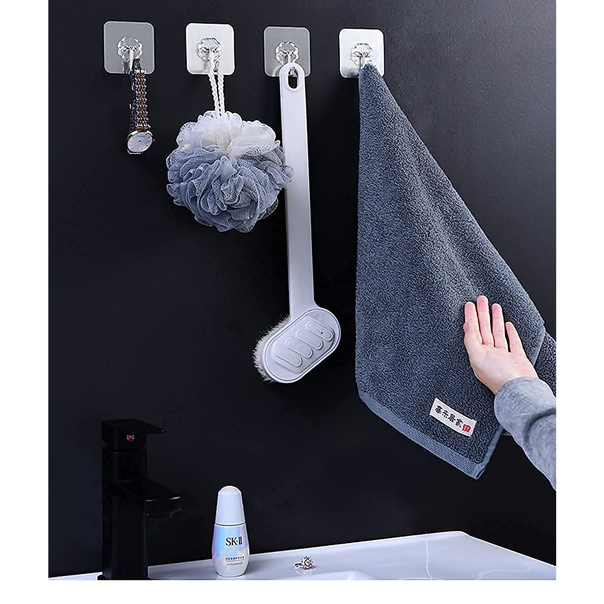 Wall Hooks Towel Hooks Siding Hooks 15 PCS Heavy Duty 22lb(Max) 3m Hooks Ceiling Hooks Picture Hanging Hooks Wall Hangers Without Nails Hooks for Hanging Cup Hooks