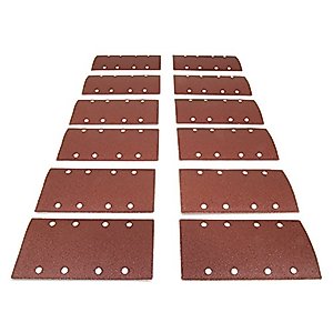 WEN 6313SP 1/3 Sheet Sander Hook-and-Loop Sandpaper (12 Pack), Assorted Grits