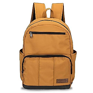 Wrangler Industry Backpack Classic Logo Water Resistant Casual Daypack with Padded Laptop Notebook Sleeve (Brown Duck)