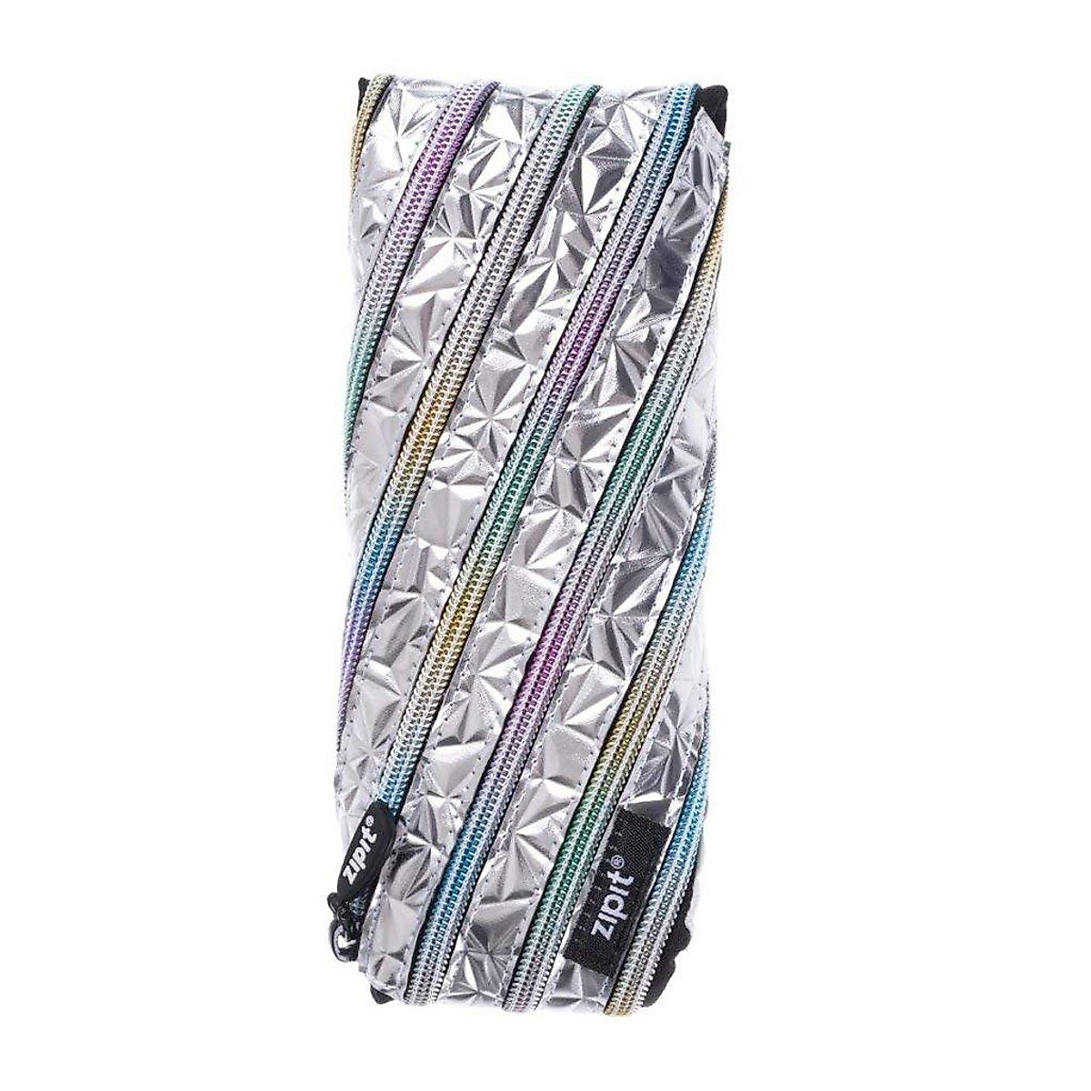 ZIPIT Metallic Pencil Case for Girls | Pencil Pouch for School, College and Office | Pencil Bag for Kids (Silver)