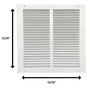 Rocky Mountain Goods Air Return Grille - Heavy duty steel with premium finish - includes full installation kit - Louvered design - Paintable vent cover - Matte white - Consistent air flow (12" x 12")