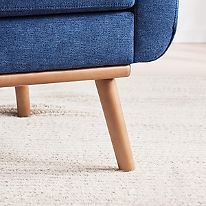 HUIMO 60'' Loveseat Sofa, Mid Century Modern Love Seat Couches for Living Room, Upholstered Love Seats Furniture with Solid Frame Button Tufted Small Couch for Bedroom Office Apartment (Dark Blue)