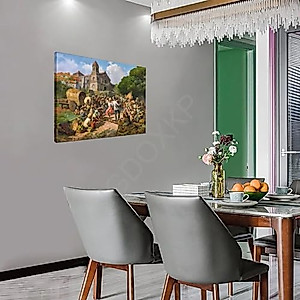 Tinikling Dance Art Poster by Philippine Rural Landscape Painter Fernando Amorsolo Canvas Poster Wall Art Decor Print Picture Paintings for Living Room Bedroom Decoration Frame-style 20x16inch(50x40cm