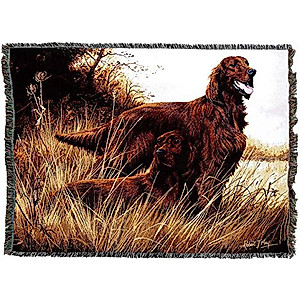 Pure Country Weavers Irish Setter Blanket by Robert May - Gift for Dog Lovers - Tapestry Throw Woven from Cotton - Made in The USA (72x54)