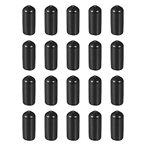 DMiotech 20 Pack 1/4"(6mm) ID Black Screw Thread Protectors Rubber End Caps Bolt Covers for Screw Bolt Furniture Pipe