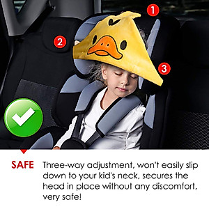 Baby Carseat Head Support Car Seat Head Band Strap Headrest Stroller Car Seat Sleeping Head Support for Toddler Child Children Kids Infant (Yellow)