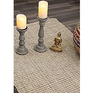 IRONGATE Jute Handspun Area Rug - Premium Jute Handwoven Reversible Chunky Textured Tan Beige Neutral Throw Accent Rug Carpet - Rustic Farmhouse Living Room Bedroom Den Study Décor -24" x 36" Natural