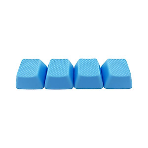 Big Chic Blank TPR Rubber Gaming Keycaps 4 Keys Set 1u for Cherry MX Mechanical Keyboards Compatible OEM (R3, Neon Blue)