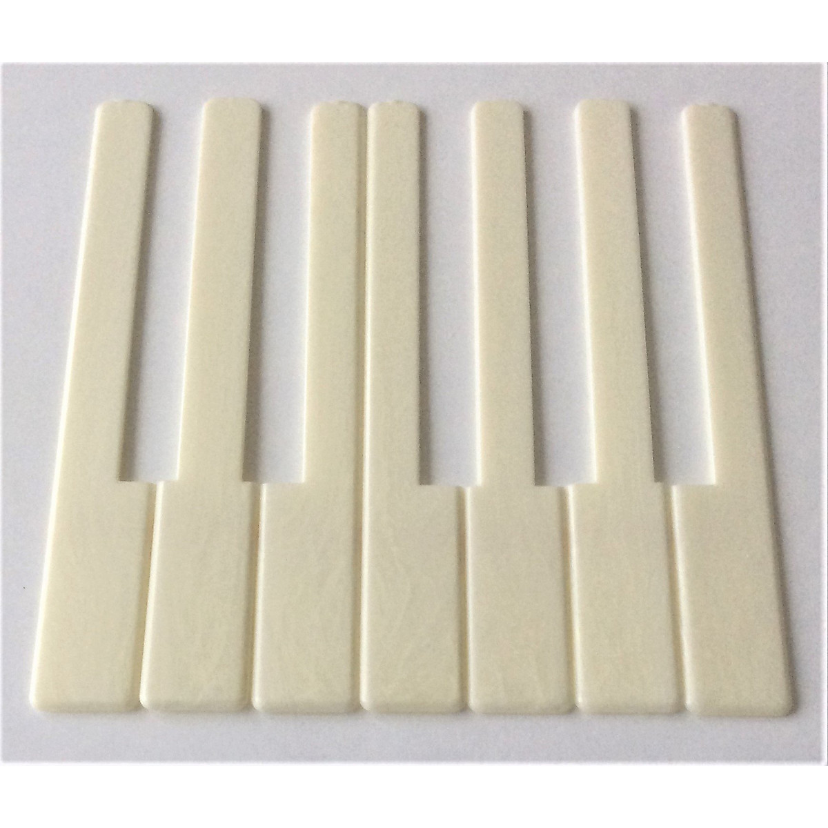 Gemm Piano Keytops Simulated Satin Ivory 6" Length, 2" Long Head (1 Octave)