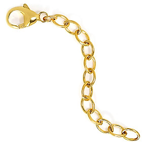 BENIQUE Necklace Bracelet Extender for Women Men - 14K Gold Filled or Solid 925 Sterling Silver Extension, Medium Size Jewelry Chain Durable Strong Removable 2" 4" or 6" Made in USA (Single Piece)(GF/L4)