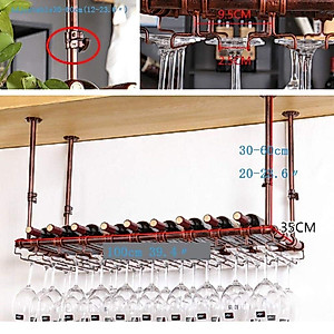 Floating Rack Ceiling Bar Wine Rack Glass Rack Hanging Goblet Retro Rack Storage Wall Hanging Decoration Black Size: 100 35cm Display wine rack ZZF