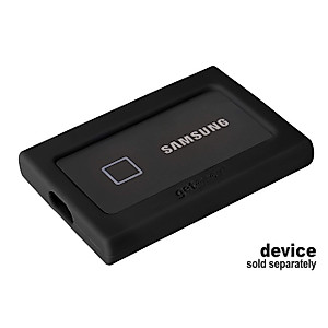 getgear Silicone Bumper for Samsung T7, T7 Touch Portable SSD - 1TB, 2TB, 500GB, USB 3.2, Strong-Shock Absorbing, Slip-Resistant- Black (Black)