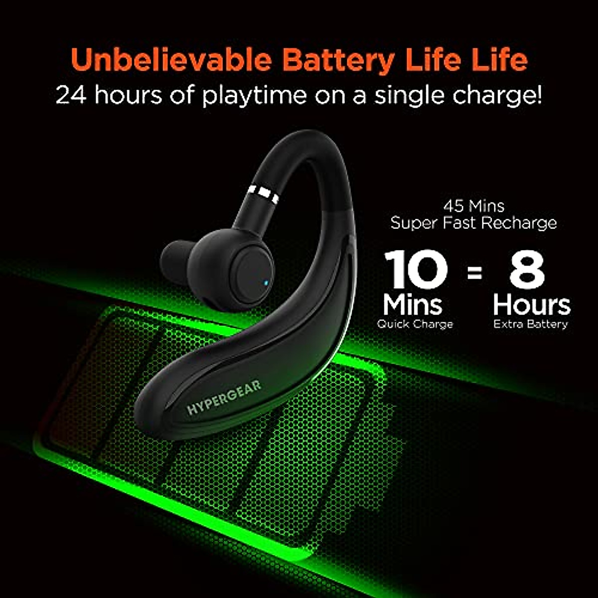 HyperGear BT 780 Wireless Headset with Noise Isolating Mic, Multipoint Device Connection, Ultralight Earphone for Driving/Truckers/Office, Compatible with Bluetooth Devices