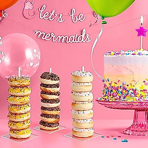 Aredpoook Donut Stand Bagel Stand 6 Pack, Acrylic Doughnut Holder, Clear Donut Display Stand, Bagel Tower Stand, Wall Display Stand Holder for Birthday, Wedding, Baby Shower, Christmas, Party