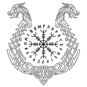 Dopetattoo 6 Sheets Viking Tattoos Temporary Fake Tattoos For Men Adults Aegishjalmur Helm of Awe Helm of Terror Icelandic Magical Staves Temporary Fake Tattoo For Women Neck Chest For Woman