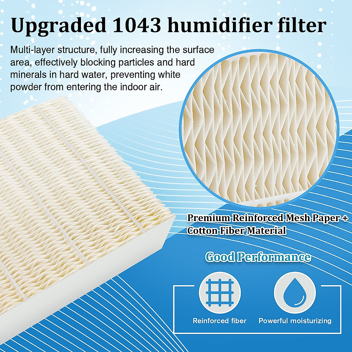 Fetechmate 2 Pack 1043 Humidifier Wick Filter Replacement for Essick Air AIRCARE EP9500 EP9700 EP9800 EP9R500 EP9R800 826000 826800 831000 and Bemis Space.Saver 800 8000 Series Humidifiers