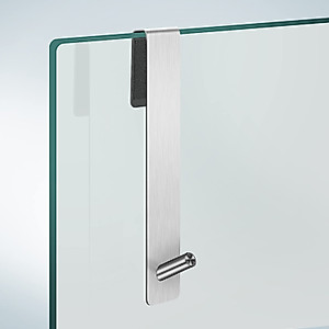 qingzhi Extended Shower Door Hooks. Towel Hooks. Over The Door Hooks(7-Inch). Suit for Frameless Glass Shower Door 0.39inches Stainless Steel 2-Pack(Silver)