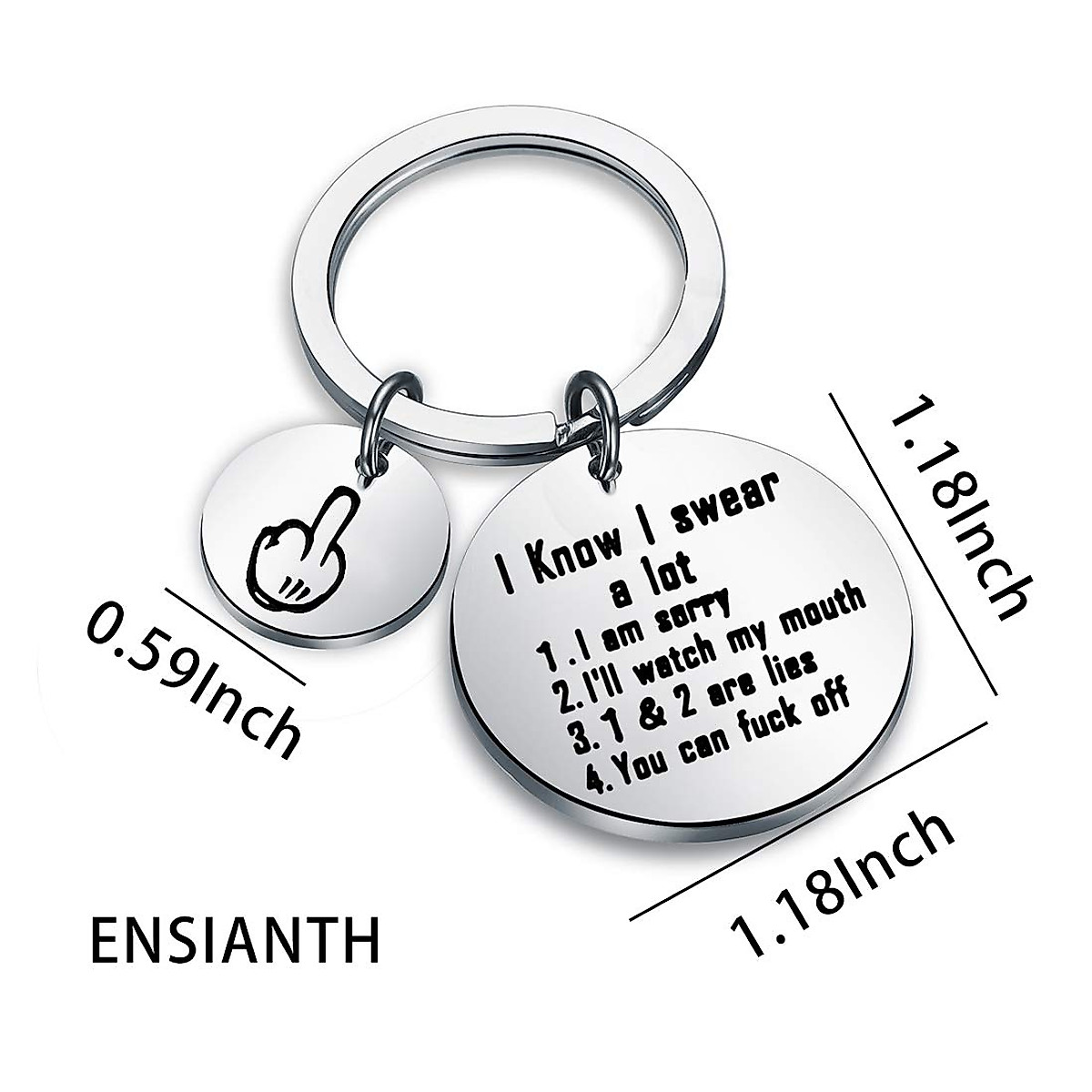 Funny Sarcastic Gift I Know I Swear A lot I Am Very Sorry I'll Try To Be Good Keychain Rude Gift Best Friend Birthday Gift (Funny Sarcastic Gift)