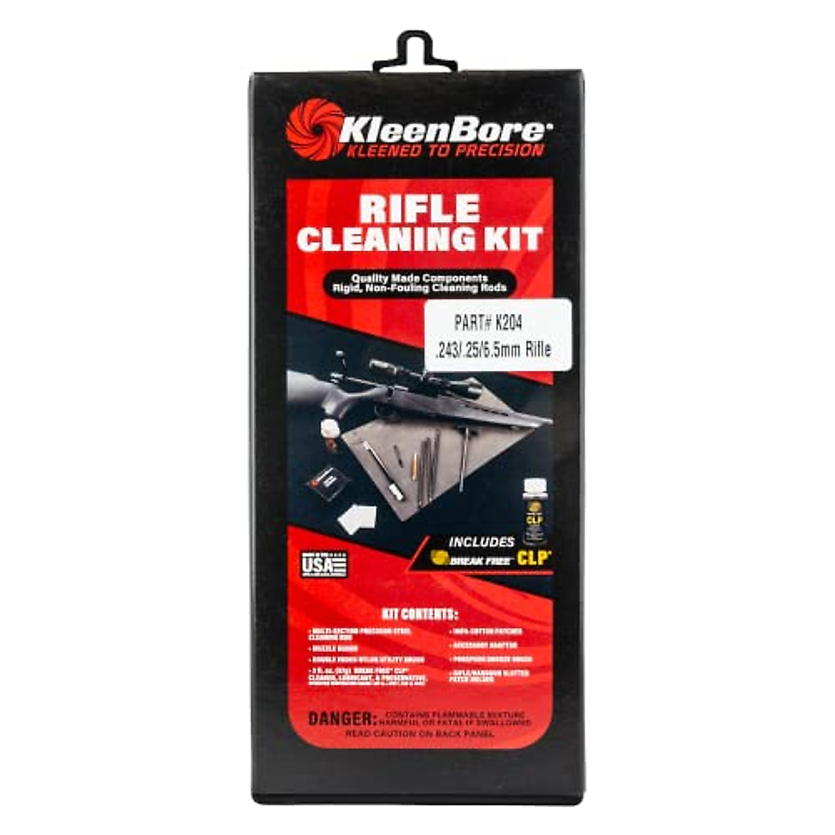 Kleenbore Gun Care Classic Rifle Kit (.243/.25/6.5mm), blk (1009490)
