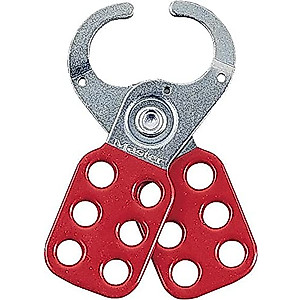 Master Lock 421 Lockout Tagout Hasp with Vinyl-Coated Handle and Extended Jaw, Red