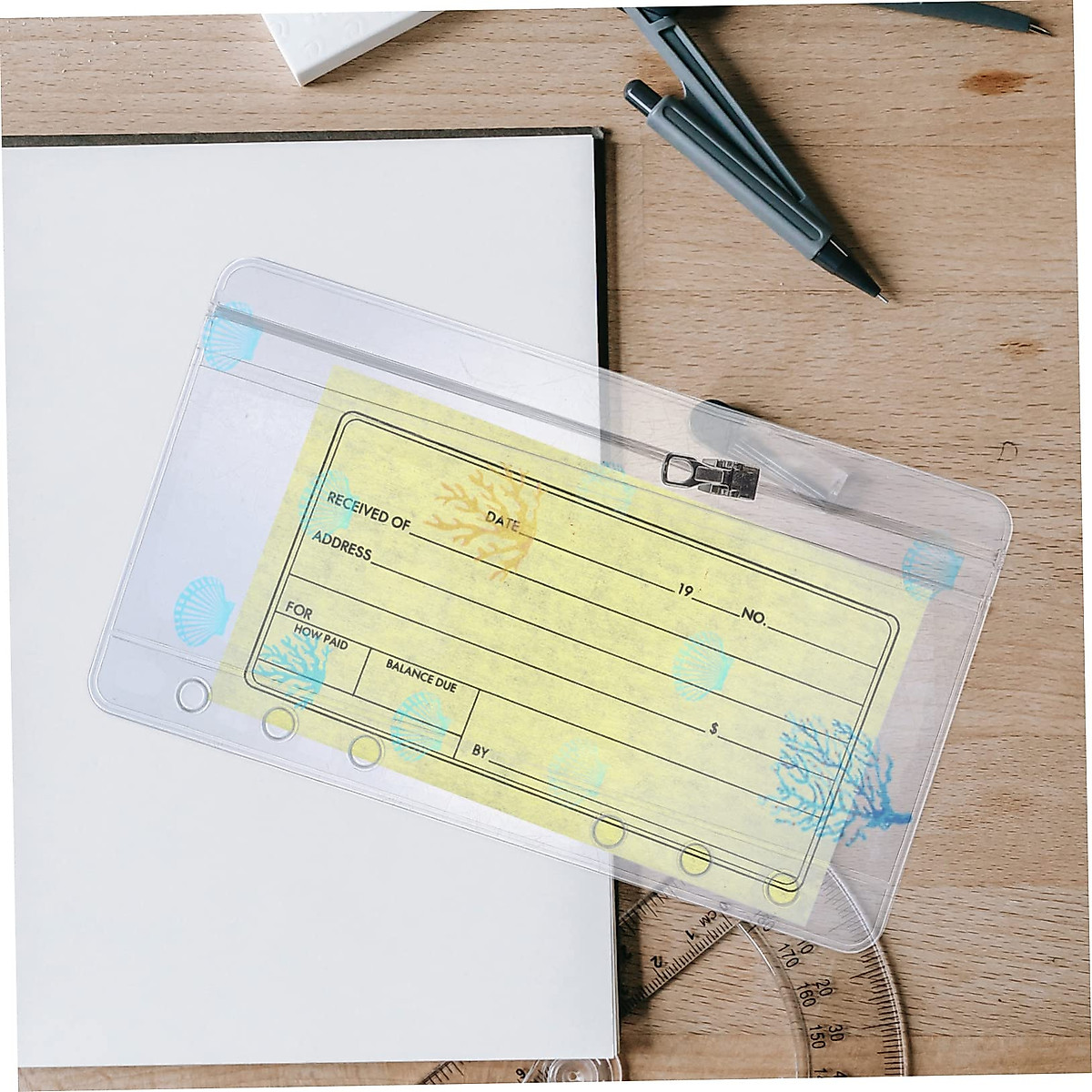 STOBOK 5pcs Loose-leaf Book Zip Bag Binder Pouch Pocket Protector 6-holes Money Envelopes 6 Holes Binder Pockets Pvc Cash Envelopes Clear Binder Pvc Zip Bag Sheet Business Card