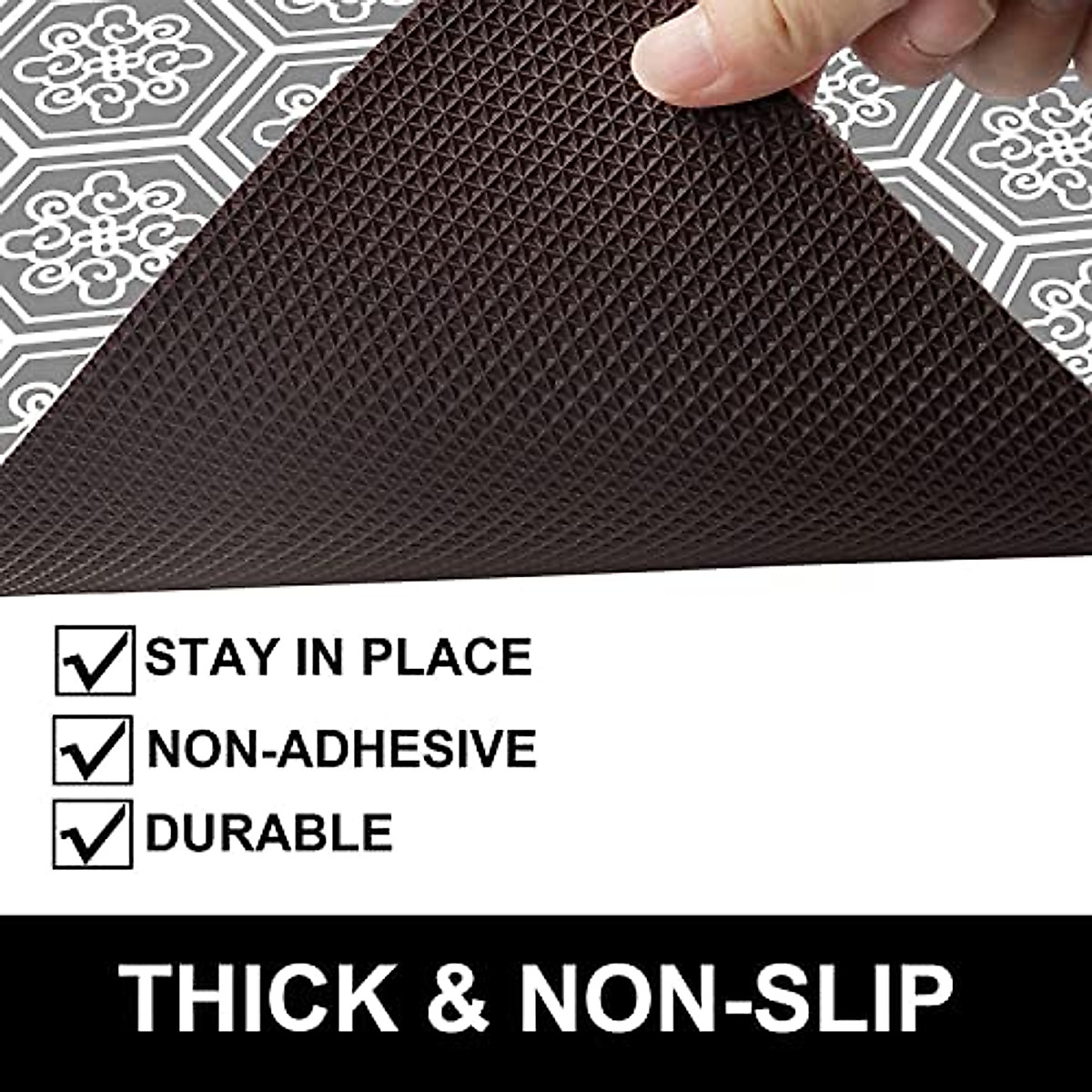 SFSGQZTZ Under The Sink Mat, 24 X 36 in, Durable & Waterproof Premium Mats to Protect Kitchen & Bathroom Cabinets, Absorbent & Easy to Clean Shelf Liner, Grey