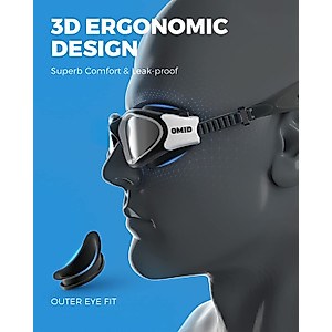 OMID Swim Goggles, P2 Polarized Swimming Goggles for Men Anti-fog Goggles Swimming for Adult Women