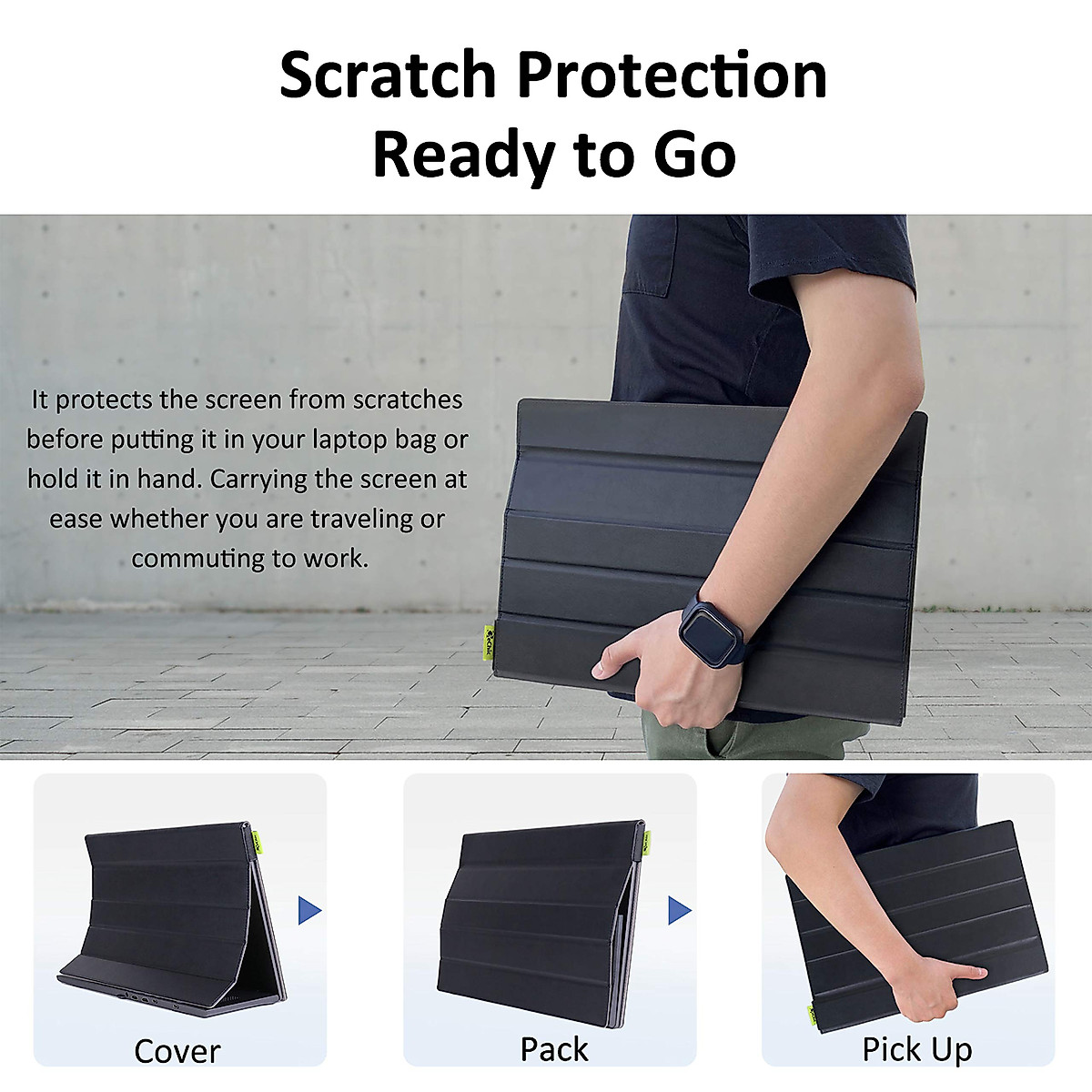 Gechic M505T / M505I Folding Sleeve(15A3) Stand, Smart Cover, Carrying case for Portable Monitor, Laptop, Anti-Scratch Screen Protection