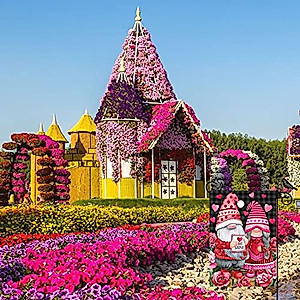 Valentines Day Garden Flag, Garden Flags for Outside 12x18 Double Sided Yard Flags Gnome Valentines Garden Flag Outdoor Holiday Garden Flag Funny Burlap Valentine Lawn Flags Seasonal Decor