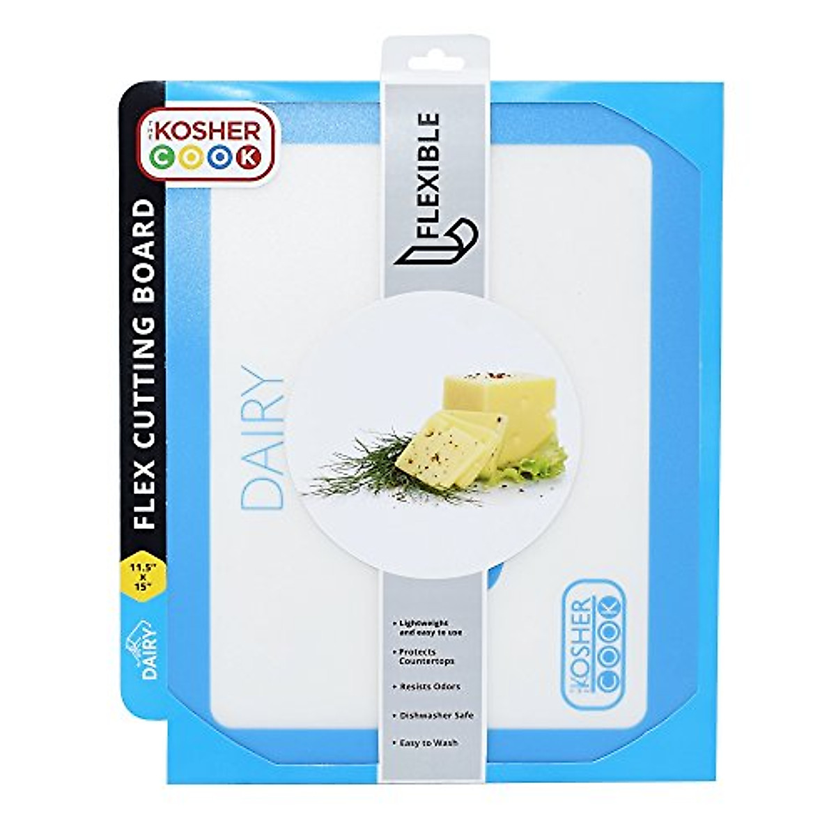 Dairy Blue Flexible Cutting Board and Counter Protector - Lightweight, Odor Resistant, Dishwasher Safe - Color Coded Kitchen Tools by The Kosher Cook