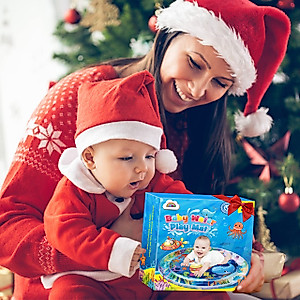ZMLM Baby Water-Mat Gifts Toys: 40*40Inch Extra Large Inflatable Tummy Time Play Mat Developmental Toy for 3-12 Months Girls Boys Toddler Game Infant Activity Center for Birthday Christmas Halloween