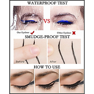 Lysdefeu Black Matte Liquid Eyeliner Pencil, Waterproof, Pigmented, Smudge-proof, Long Lasting, 24H Colors, Ideal for All Eye Shapes for Women