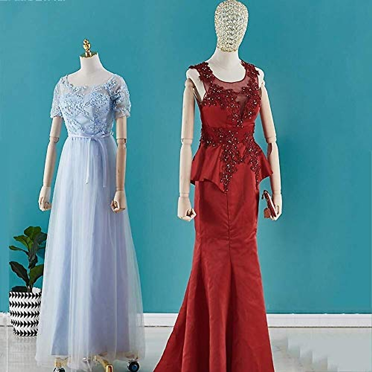 Tailors Dummy Mannequins Female Tailors Dummy Mannequin Dressmakers Dummies Fashion Students Display Bust Torso Wood Arm Adjustable for Clothing Display Stand Dressform Mannequin