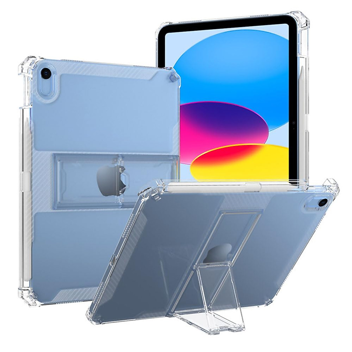 SFFINE Clear Case for New iPad 10th Generation 10.9-inch 2022,Slim Soft Flexible Lightweight TPU Gel Silicone Case Cover Skin with Pencil Holder for iPad 10.9" 10th Gen 2022 (Clear Stand)