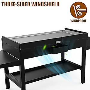 Wind Guard for 36" Blackstone Griddle and Other Griddle, 5015 Wind Screen, Black Metal Paint